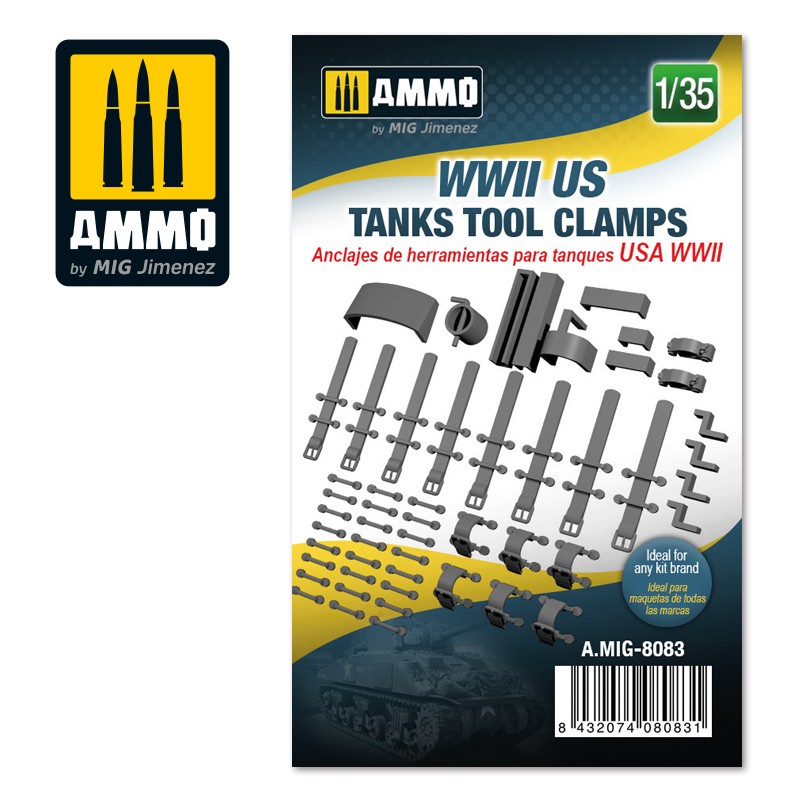 WWII US tanks tool clamps 1:35 | AMIG8083